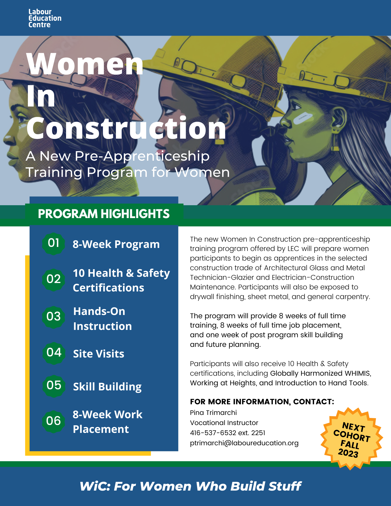Women In Construction – A New Program by LEC – Labour Education Centre
